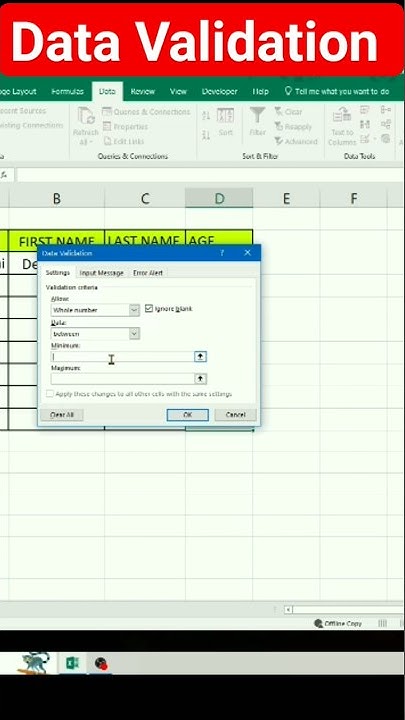 Data Validation Option In MS Excel|#shorts #viral #msexcel #excel - YouTube