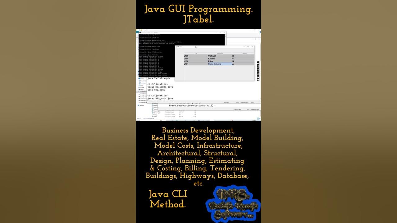 Java Swing GUI Programming using JTable. #html #java #javascript #python #vbdotnet #json #jquery ...