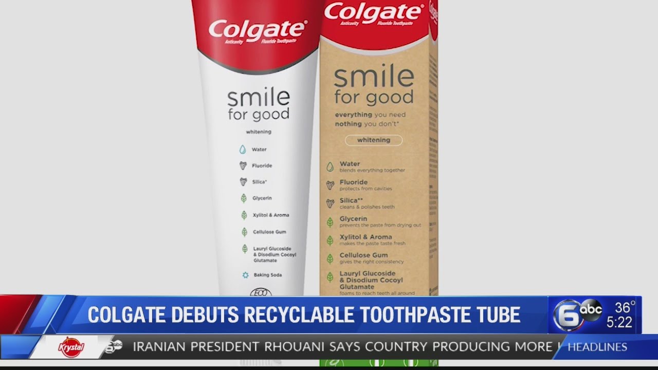 Colgate debuts vegan-certified toothpaste, recyclable tube - YouTube