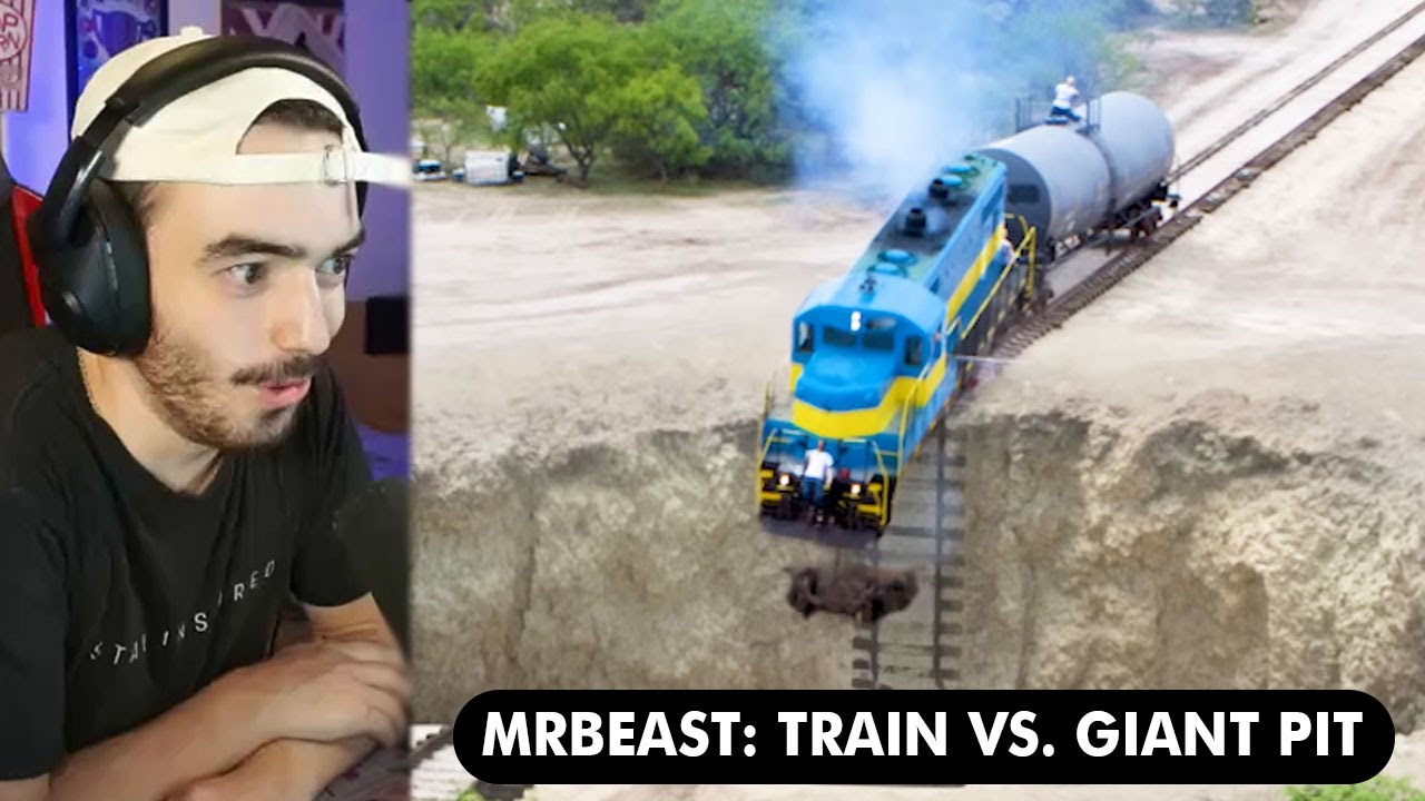 ProHenis Reacts to MrBeast: Train Vs. Giant Pit - YouTube