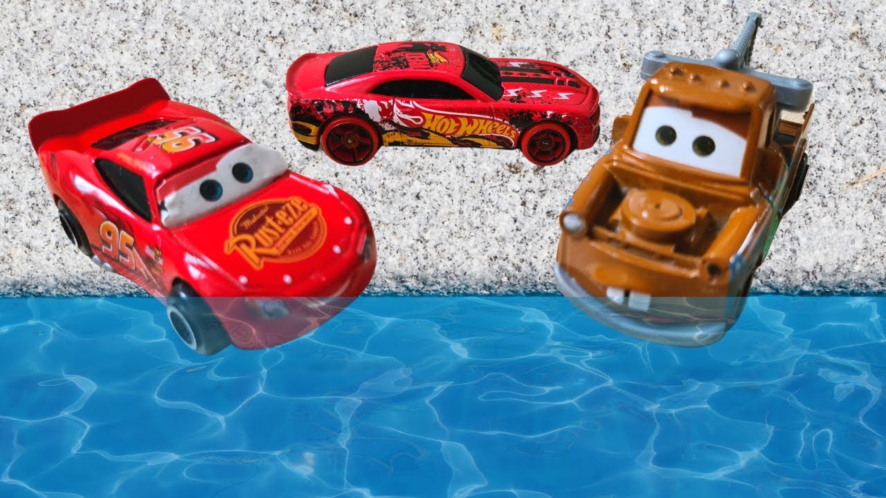 Lightning McQueen takes a splash in the water - Disney’s Cars in real ...