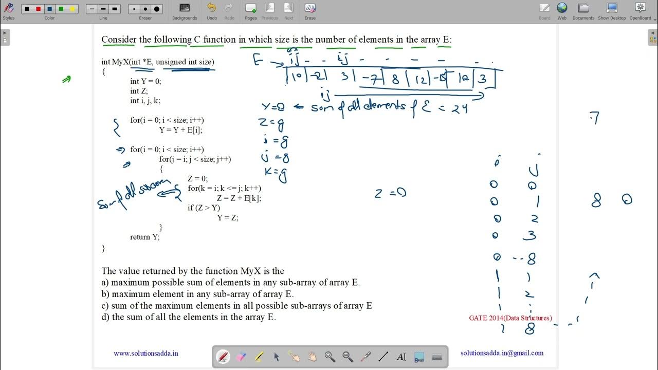 Gate 2014 Set 1 C Programming Arrays Gate Test Series Solutions Adda Explained By