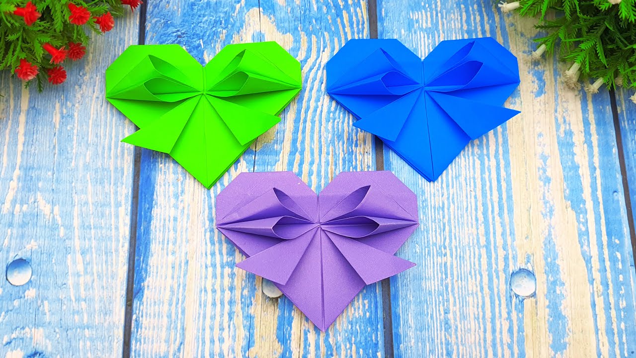 DIY 3D Heart Tutorial | How To Fold Perfect Cute Heart With Paper ...
