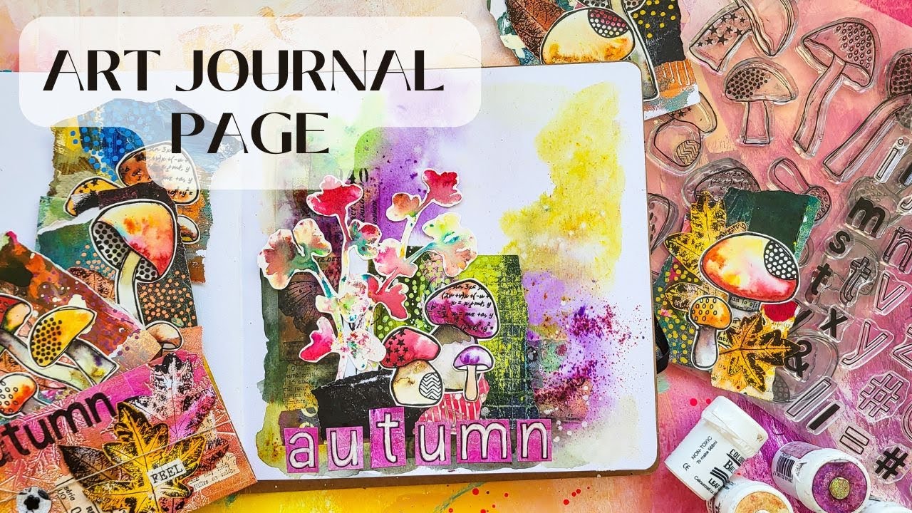 Messy Art Journal Page with my handmade Collage Fodder Embellishments ...