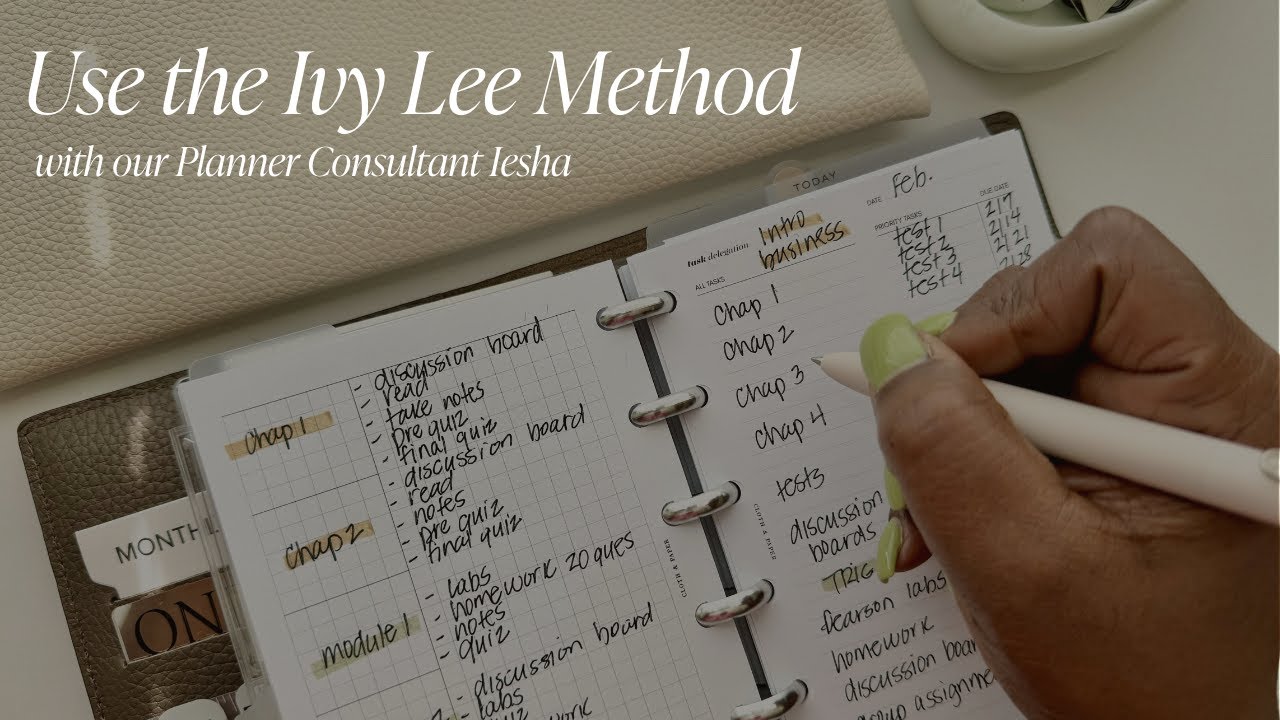 Cloth & Paper Planner Insert: Ivy Lee Method | Cloth & Paper - YouTube