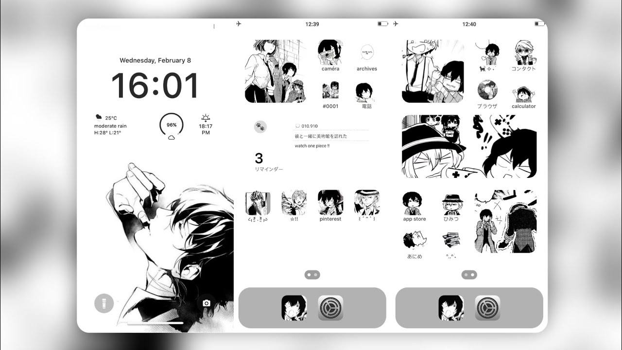 Homescreen and Lockscreen IOS 16 on android || manga vers. - YouTube