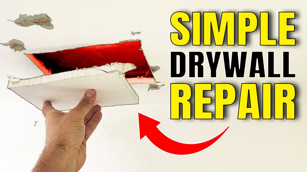 How To Repair Drywall Hole - Drywall Ceiling Patch | XDIY - YouTube