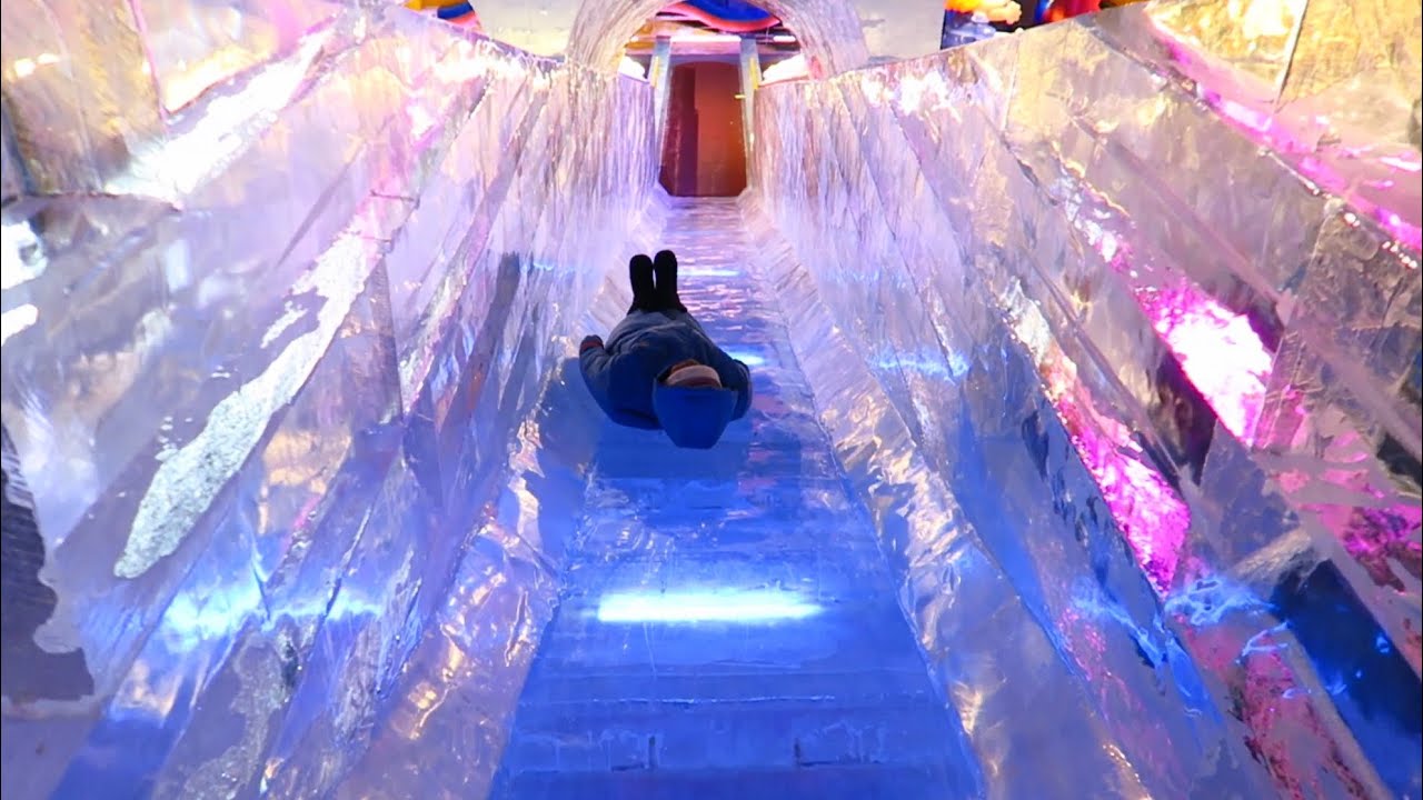 SLIDING ON TWO-STORY TALL ICE!! - YouTube