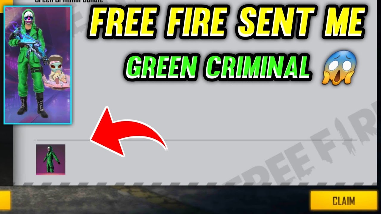Garena Sent Me Green Criminal Bundle For Free 😱 Free Fire Green ...