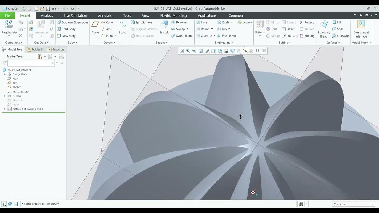 {NHU CK @Creo parametric_2022.} Bài_28_Thiết Kế Phểu Vắt Cam"Swept blend,Planar" - YouTube