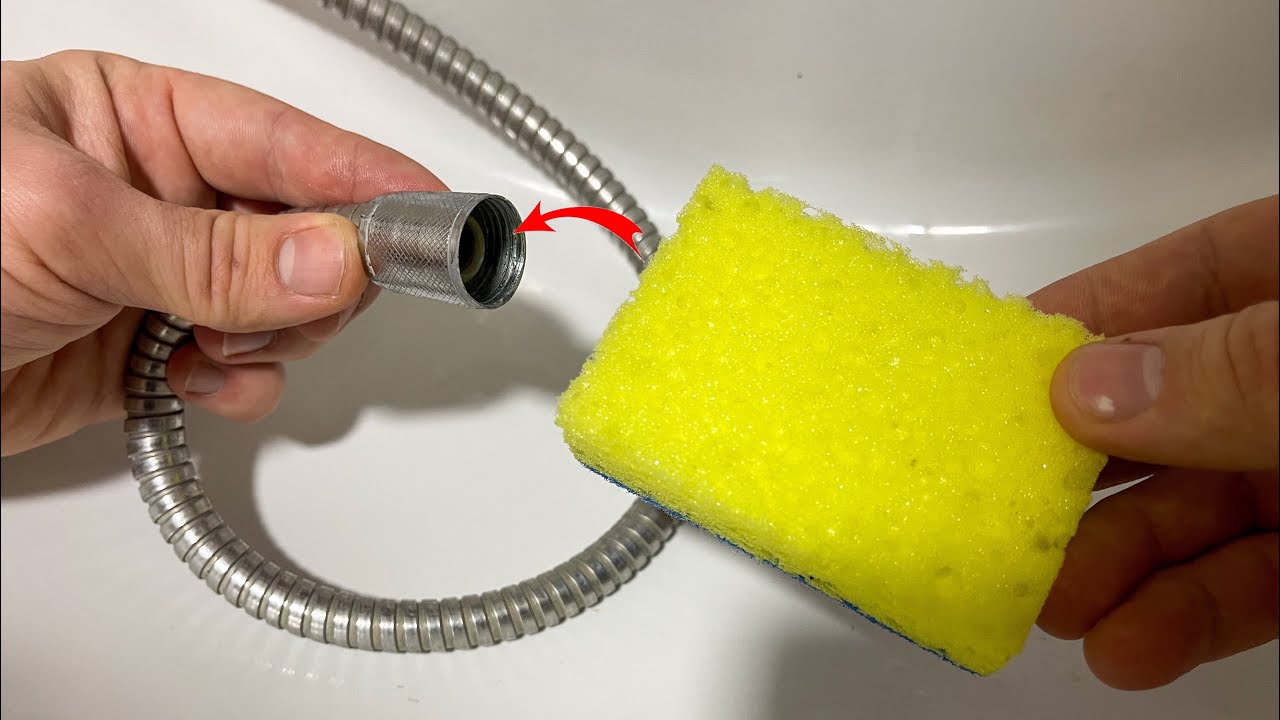Insert the sponge into the shower hose, you will be surprised! - YouTube
