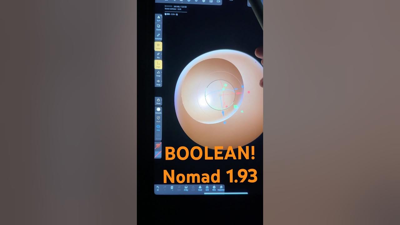 Boolean: Nomad Sculpt 1.93 #nomadsculpt #tutorial #boolean - YouTube