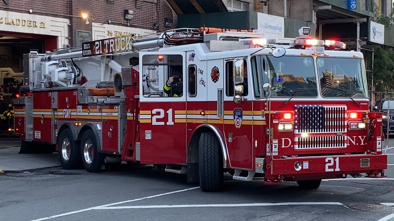 NEW YORK CITY FIRE DEPARTMENT *BRAND NEW 95 FOOT* TOWER LADDER 21 ...