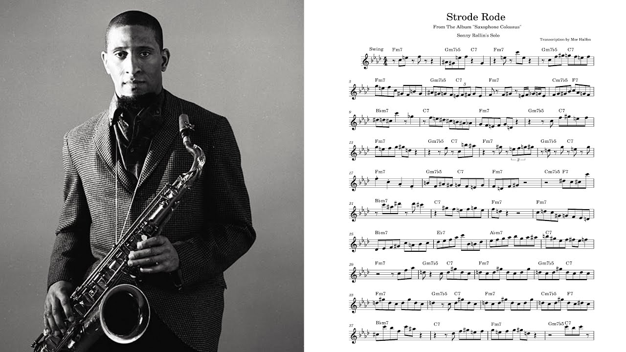 Sonny Rollins - Strode Rode Solo Transcription - YouTube