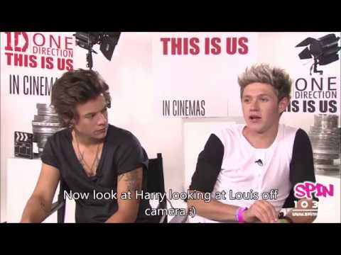 Harry looking at Louis off camera during an interview - YouTube