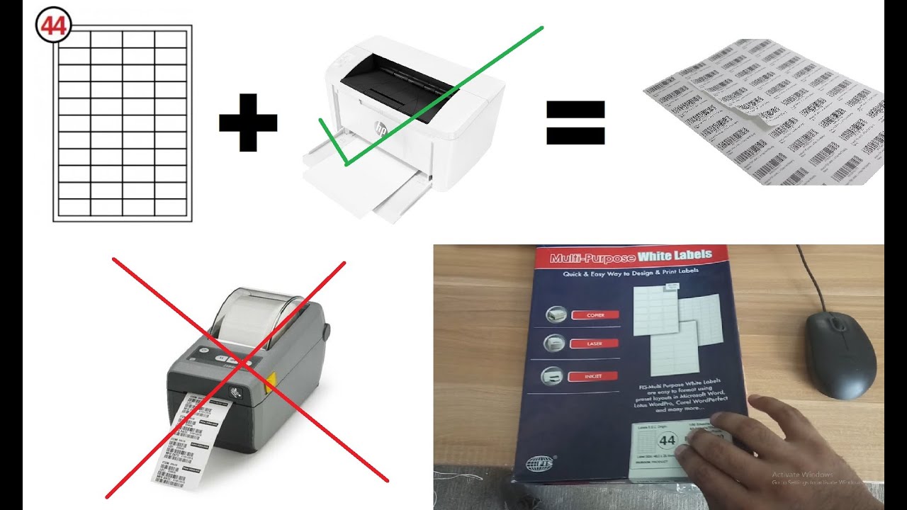 Print NOON Barcode Labels with Normal HP Printer | طباعة ملصقات NOON ...