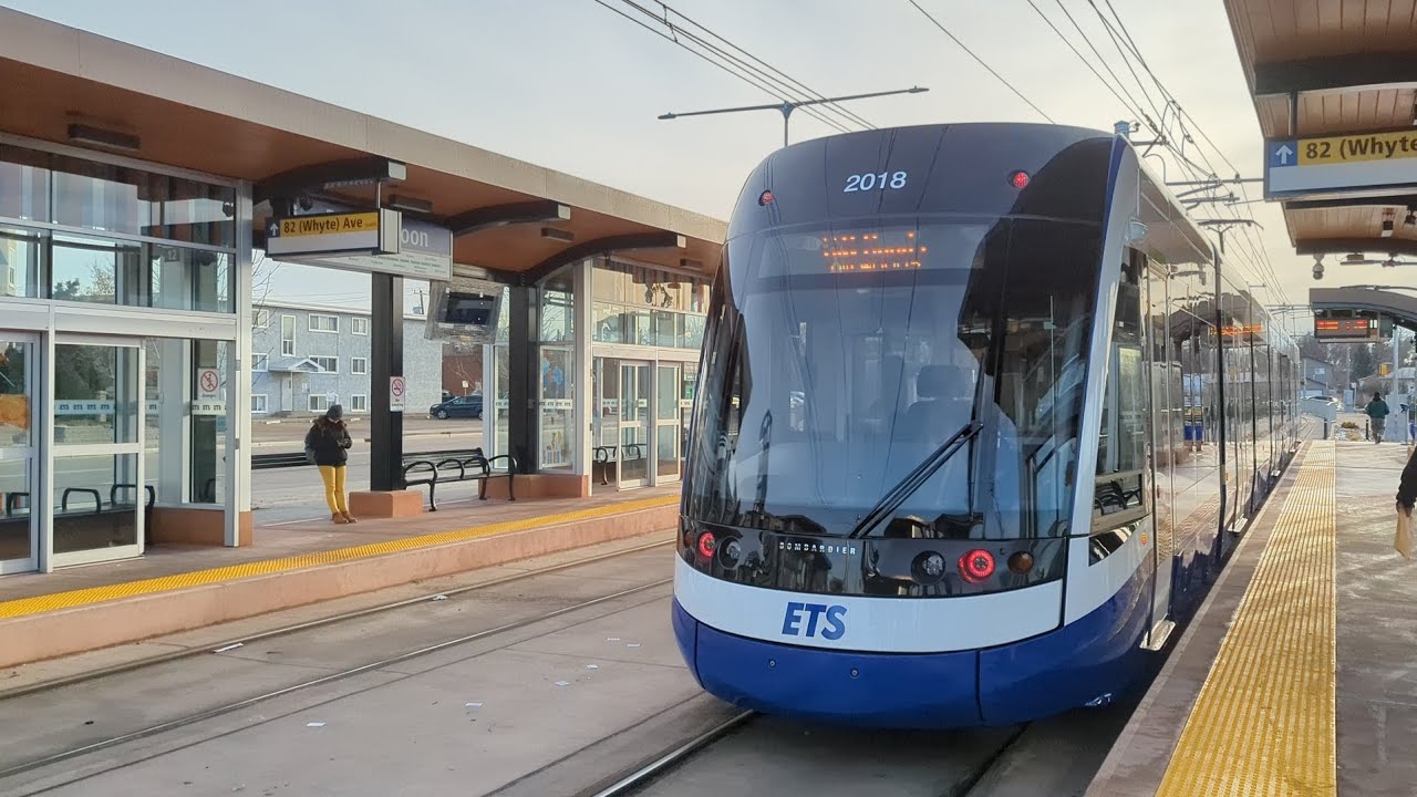 ETS LRT Bombardier Car #2018 (Valley Line) Southbound - YouTube