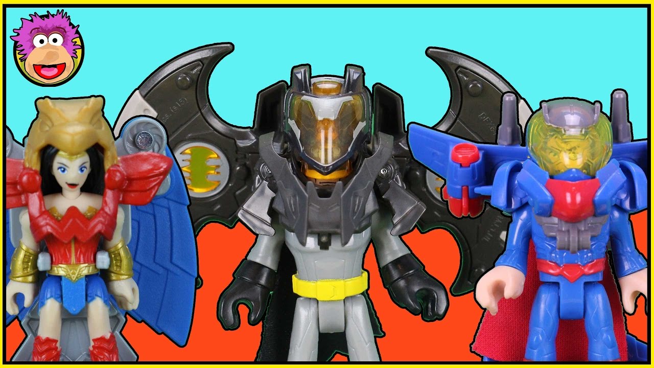 Imaginext Batman Wonderwoman and Superman use their Power Armour to ...