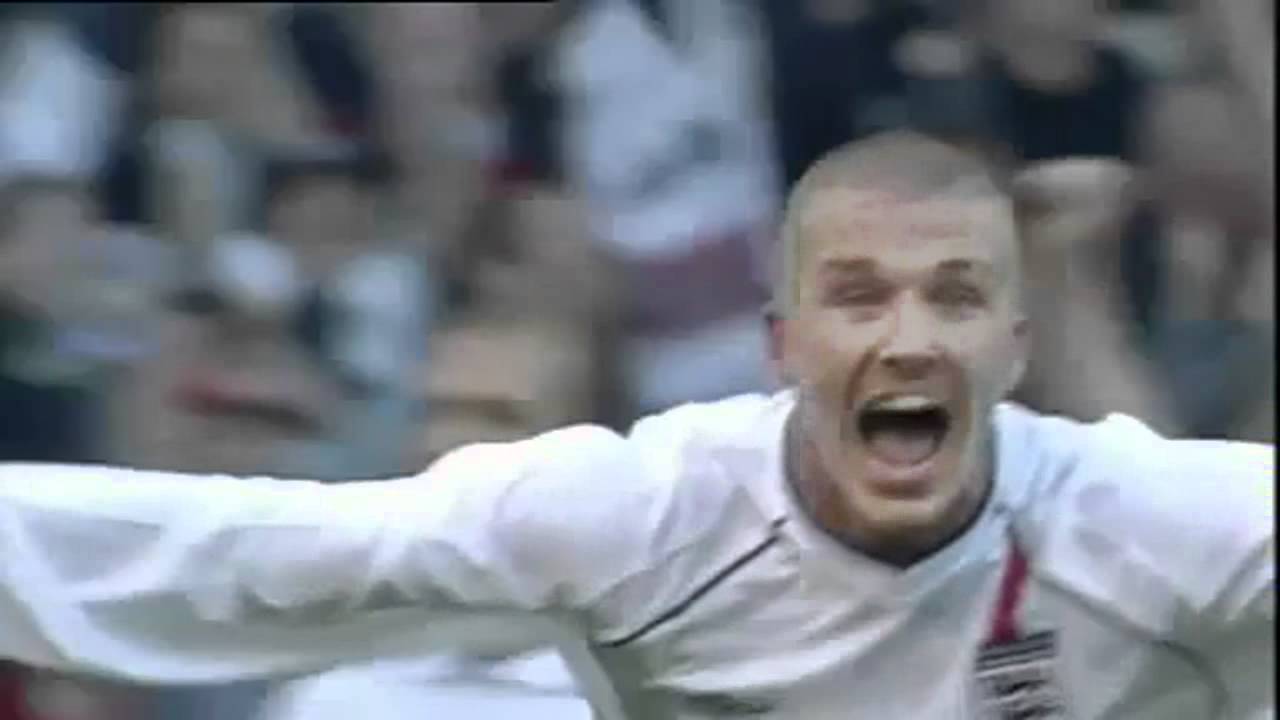 England 2-2 Greece - Beckham last minute free kick - YouTube