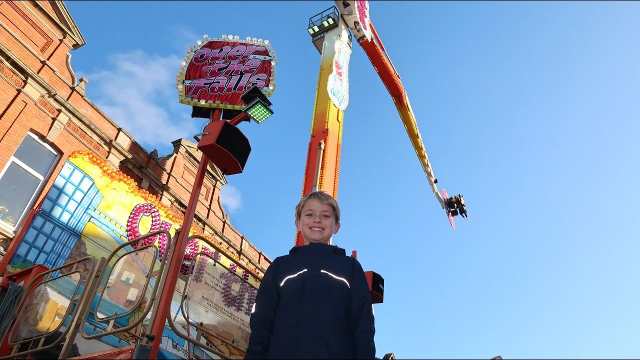 Harry-Bo riding 130ft 70mph Over the falls ride ! - YouTube