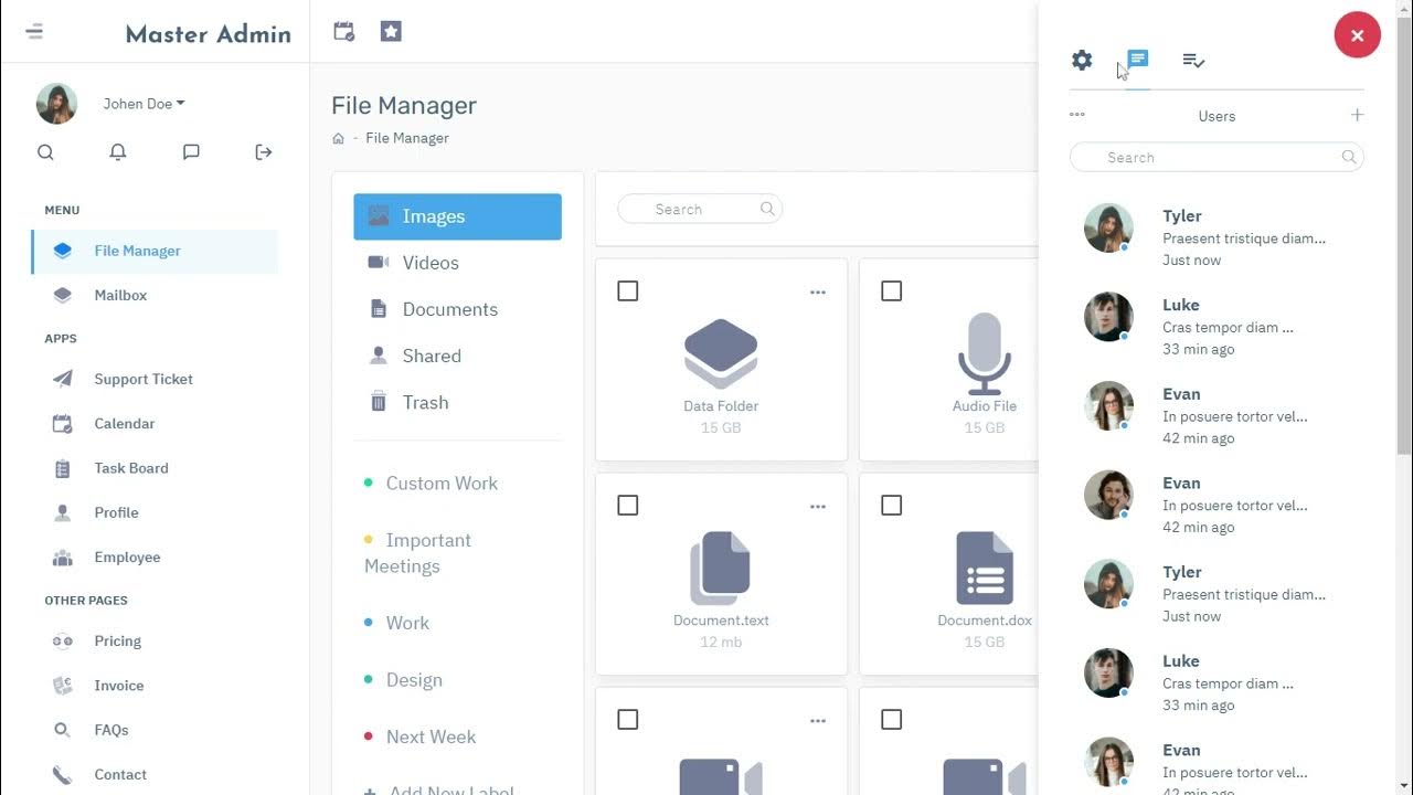 File Manager Bootstrap 4 Admin Template with LTR Light Theme - YouTube