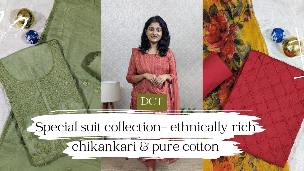 DCT special suit collection- ethnically rich chikankari & pure cotton - YouTube