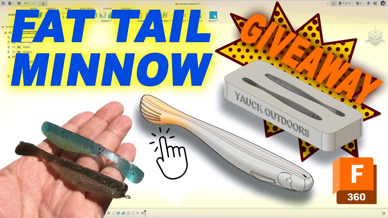 Fat Tail Minnow Open Pour Mold - Design and Build - YouTube