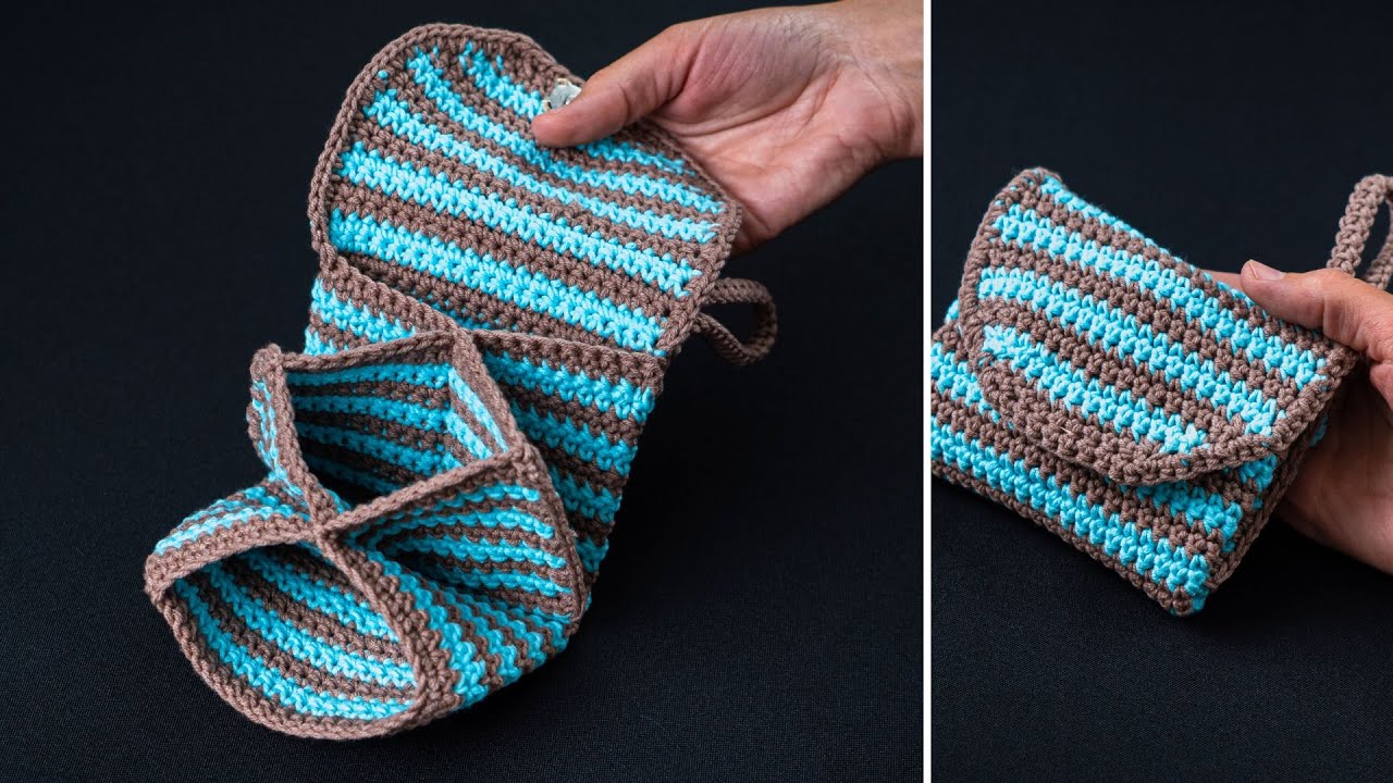 How to crochet a trifold wallet easily and quickly! - YouTube