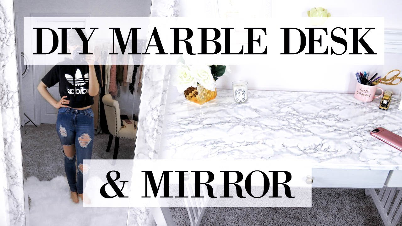 DIY MARBLE TABLE!!!!!! For $9!!!! - YouTube