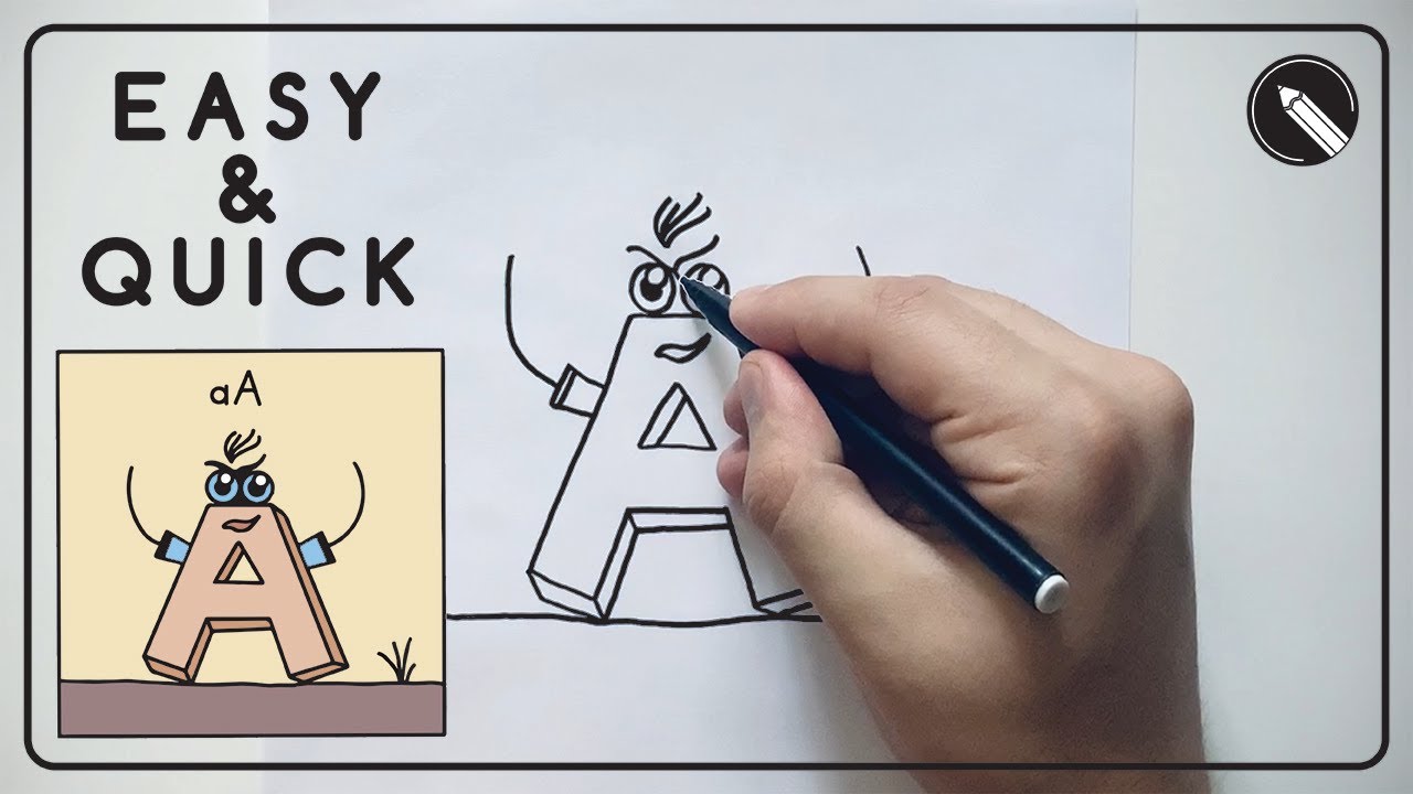 HOW TO DRAW HANDSOME LETTER A STEP BY STEP 😎 EASY TUTORIAL - YouTube