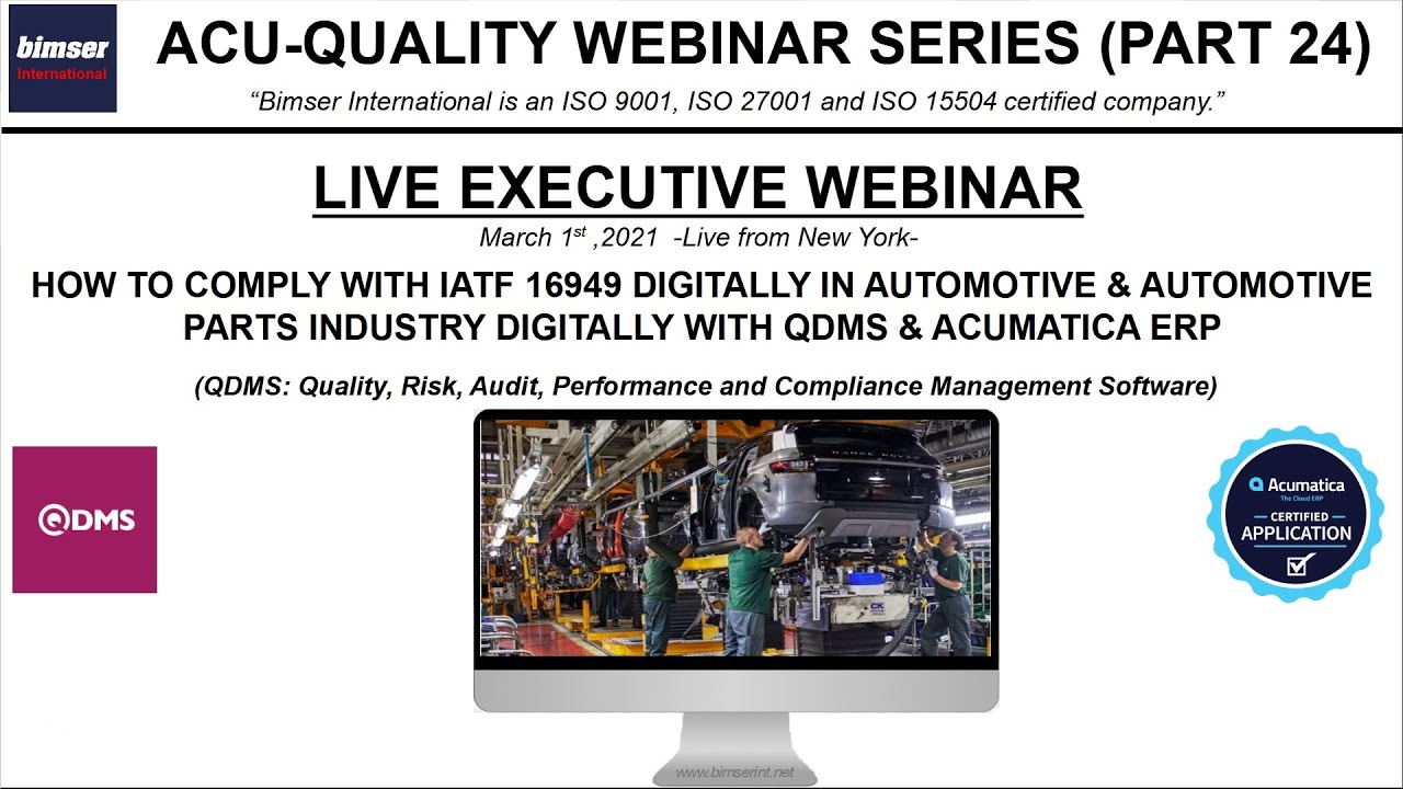 Acu-Quality Webinar: (Automotive) How to Comply with IATF 16949 ...