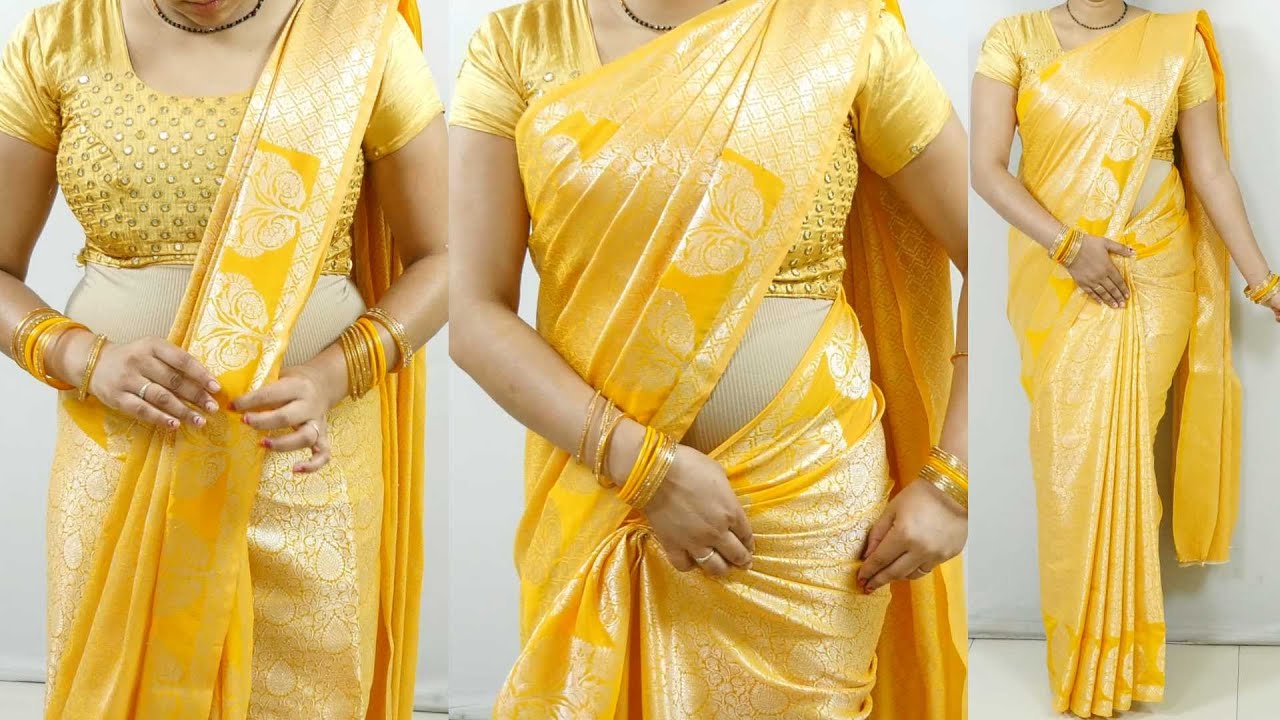 Very beautiful saree draping for beautiful womens | Sari draping tips ...