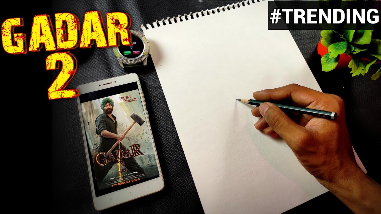 Gadar 2 Drawing 🎥 | Outline Tutorial #gadar2 - YouTube
