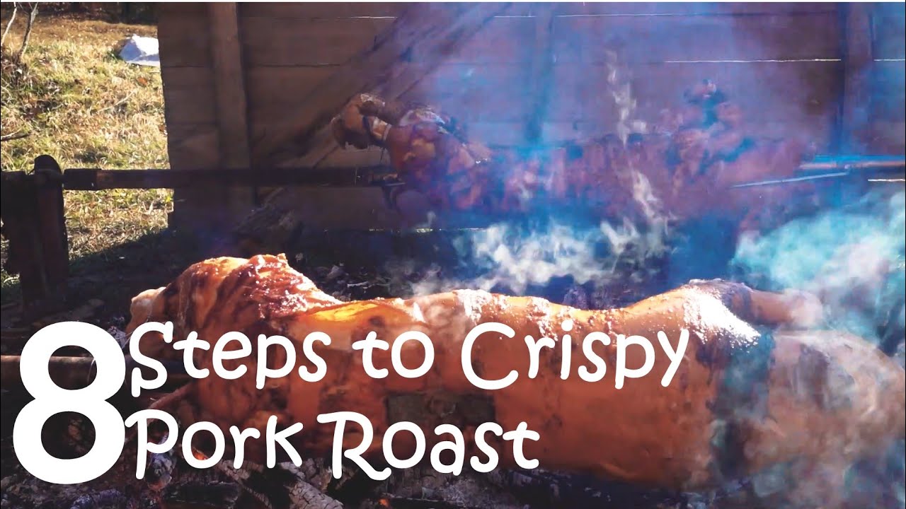 How to roast a piglet on a spit over embers - YouTube