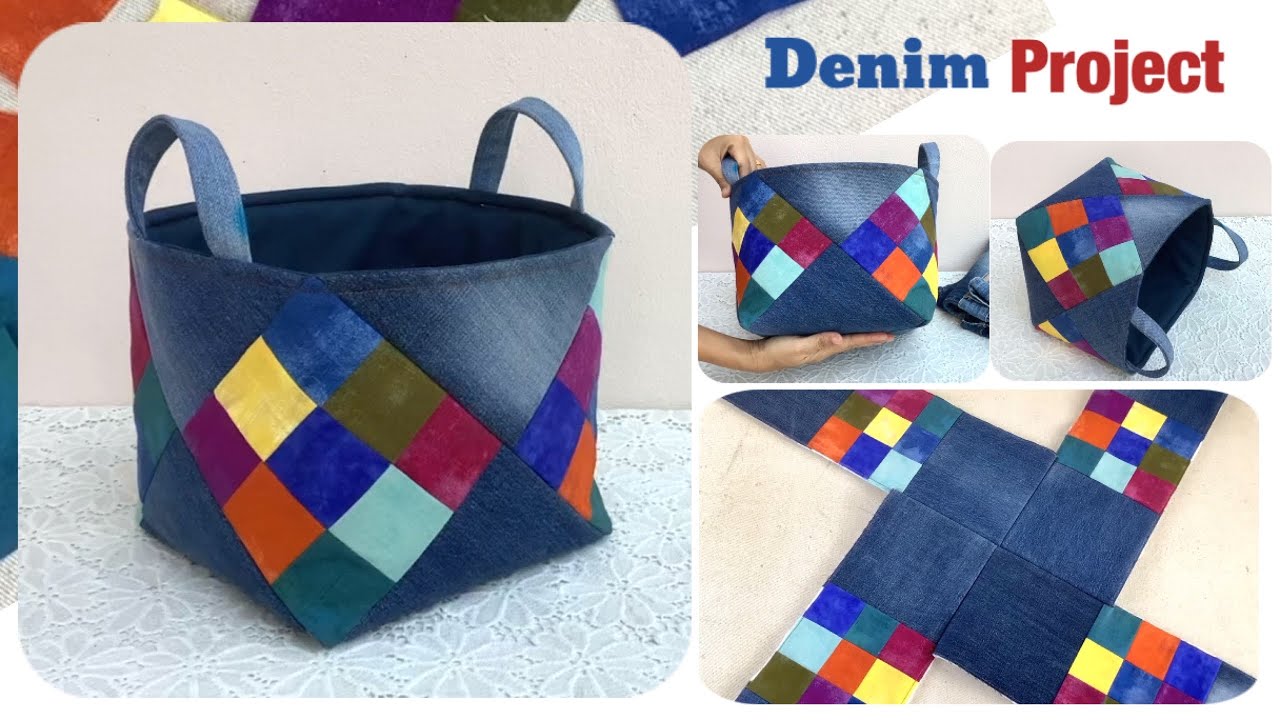 sewing diy a fabric boxes tutorial, denim boxes patterns ,diy a medium ...