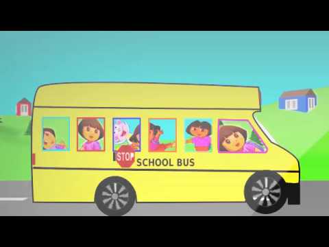 Wheels on the bus go round and round song Dora The Explorer Nursery ...