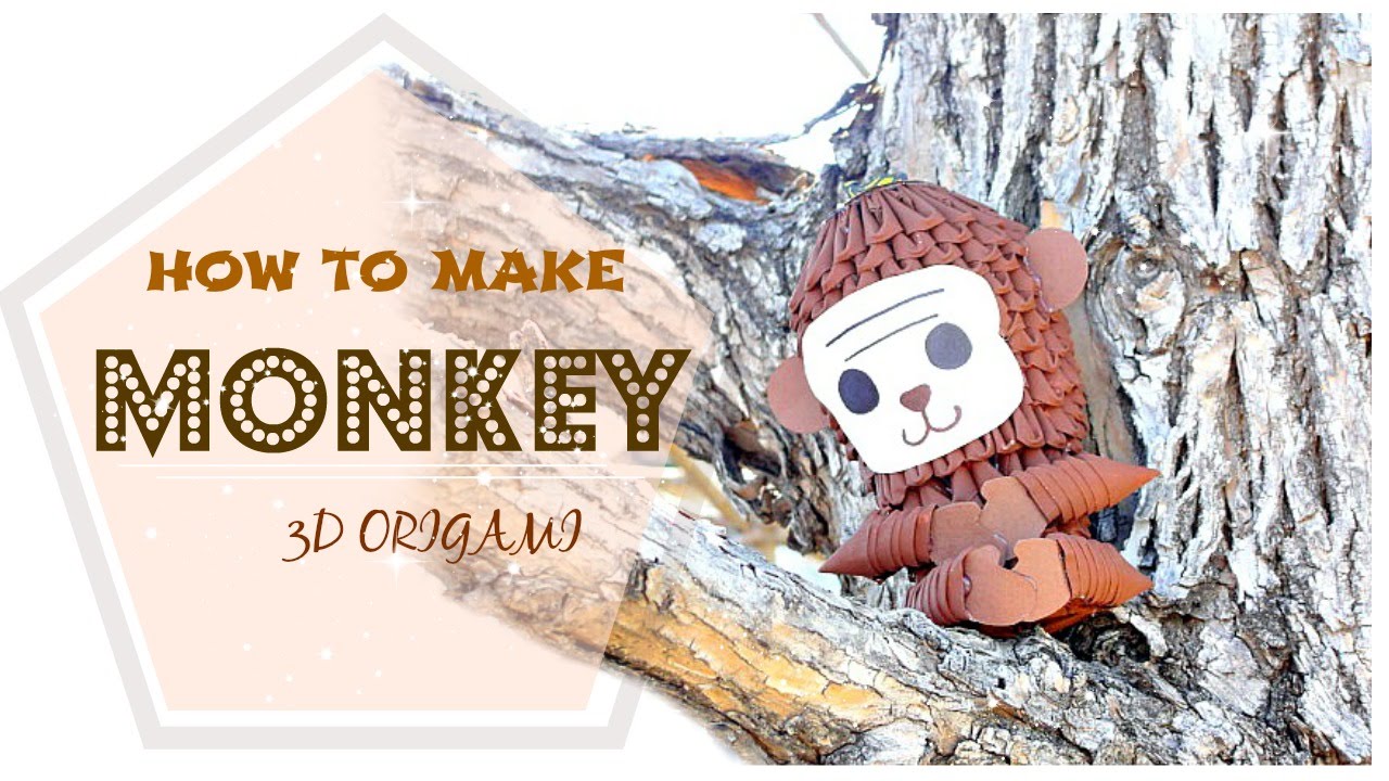 How to make 3D Origami Monkey - YouTube