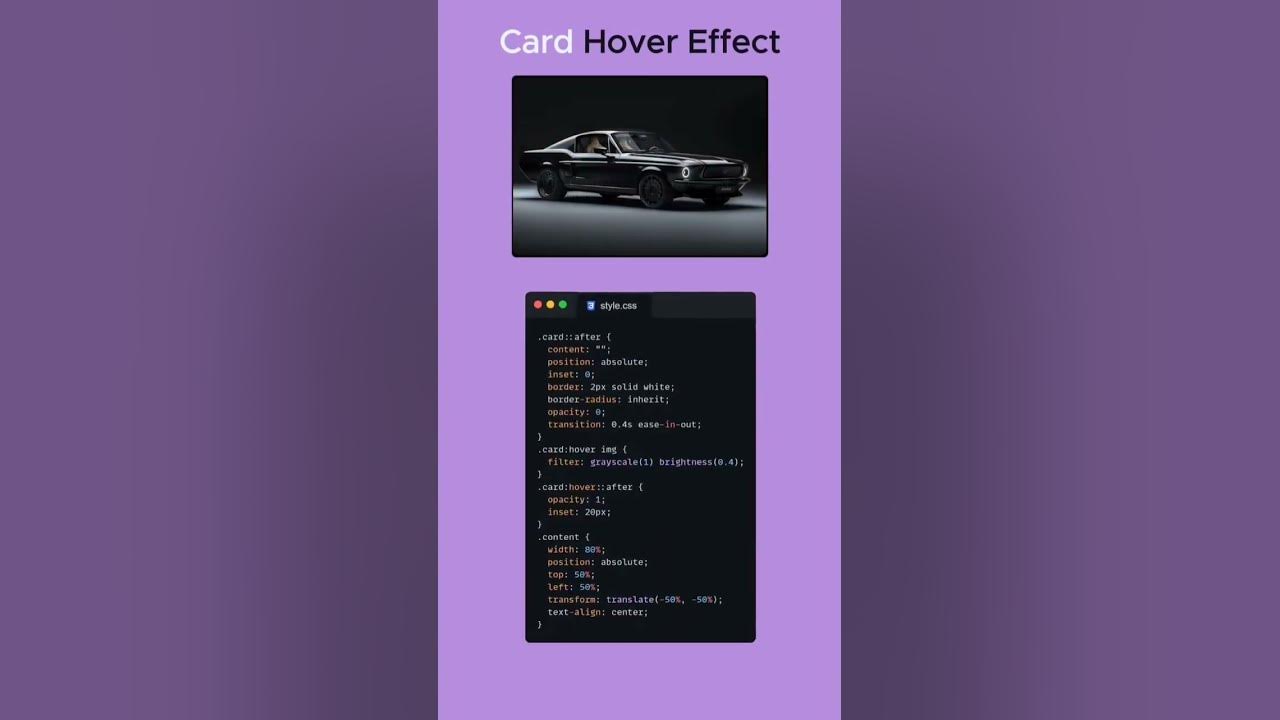 Card Hover Effect Coding Codewithharry Csseffect Codingtutorial Webdevelopment Youtube