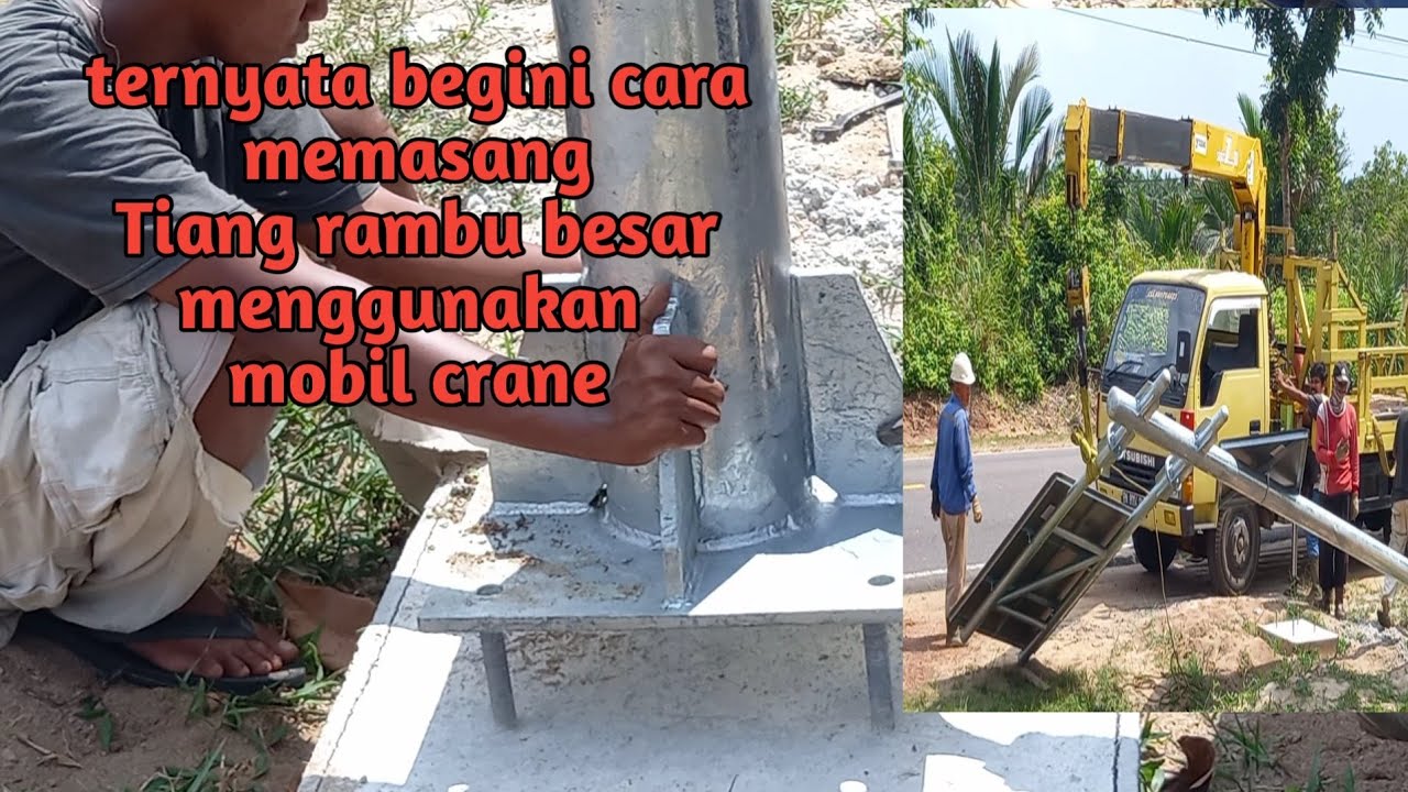 cara memasang tiang rambu besar sama dengan memasang tiang listrik ...