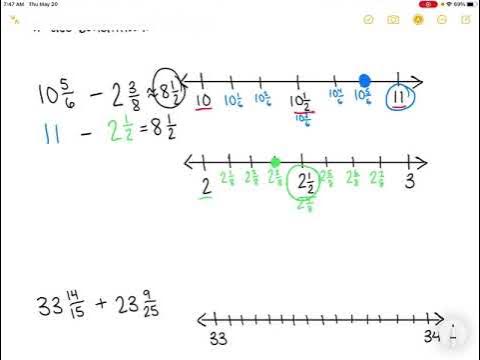 Estimating Sums and Differences of Mixed Numbers - YouTube