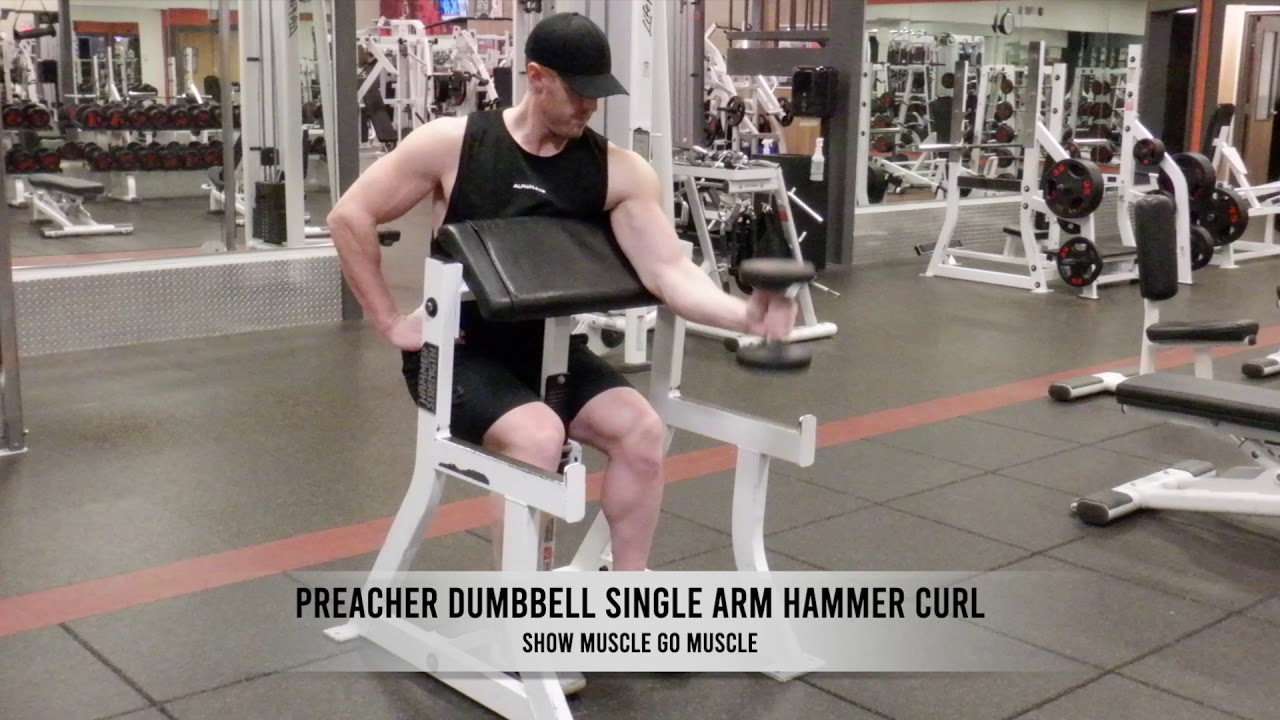 Preacher Dumbbell Single Arm Hammer Curl - YouTube