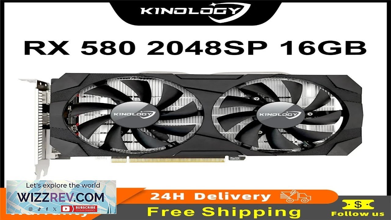Kinology AMD RX 580 16GB Gaming Graphics Card GDDR5 GPU 256-bit PCI-E ...