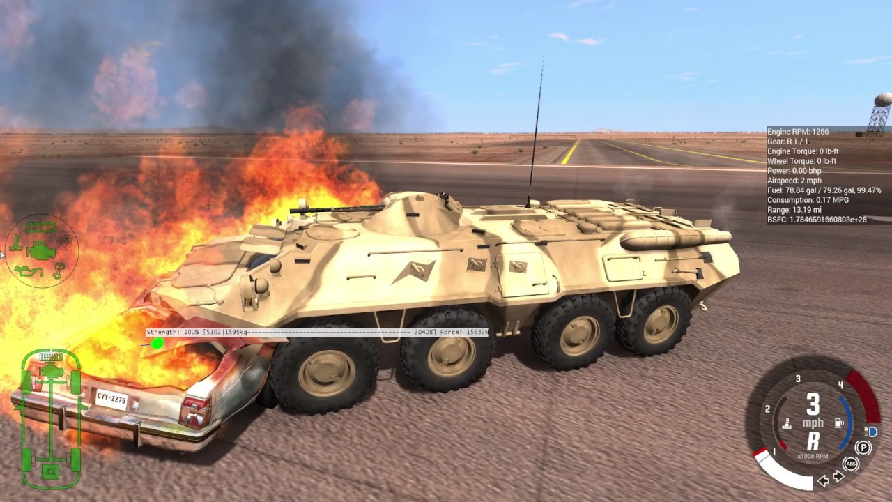 BeamNG.Drive Amphibious Armored Vehicle Crushing Cars And Driving On ...