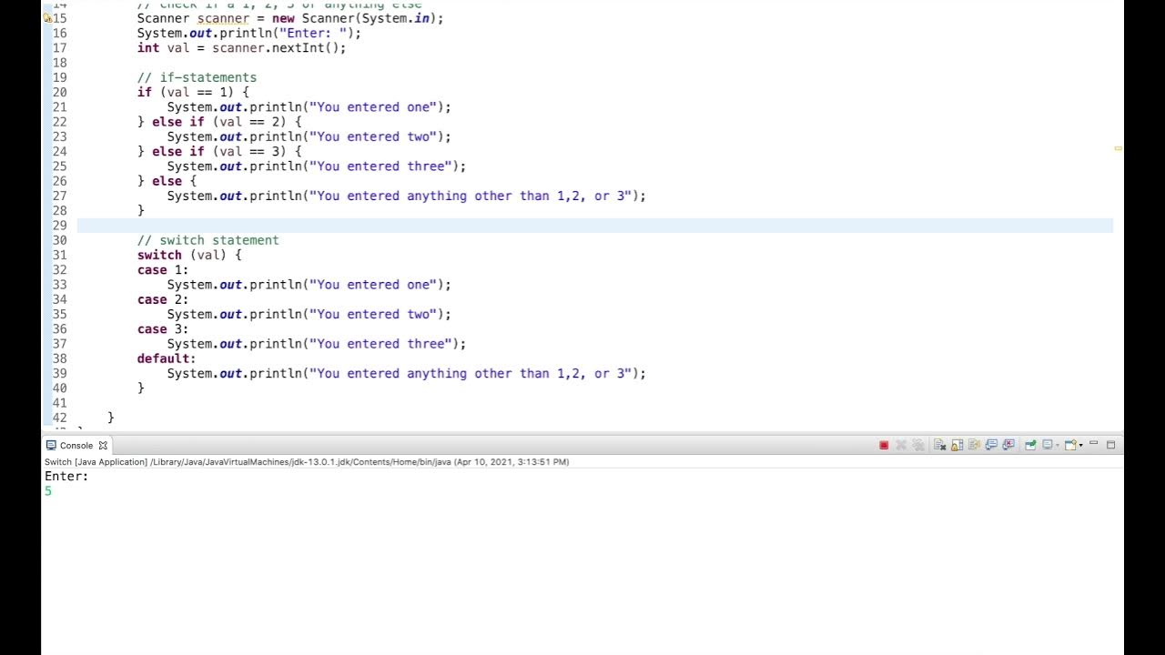 Java Tutorial: Switch Statement (int) - YouTube