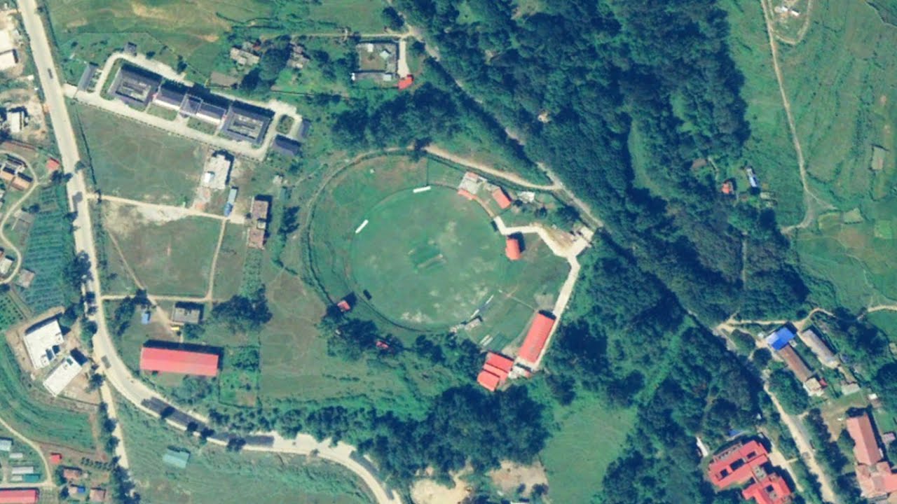 Tribhuvan University International Cricket Ground aerial image view ...