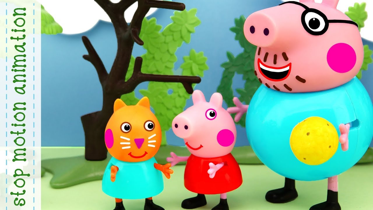 Peppa Pig plays ball, Games with friends, Daddy pig and ball - YouTube