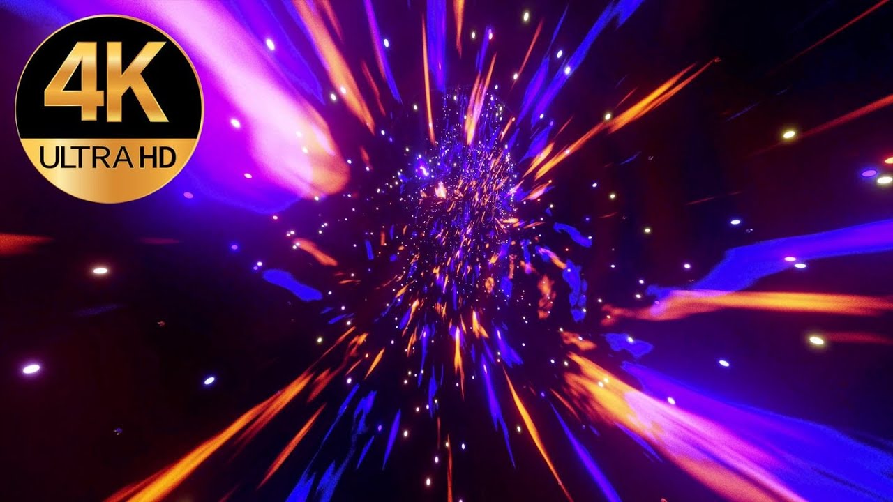 10 Hour 4k Fast moving screensaver metallic Multi Color Neon Deep ...