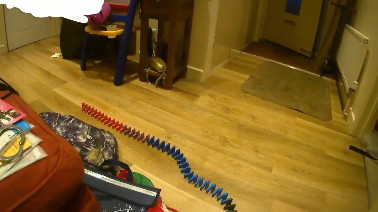 Super satisfying domino rally chain reaction!!!! So COOL ...