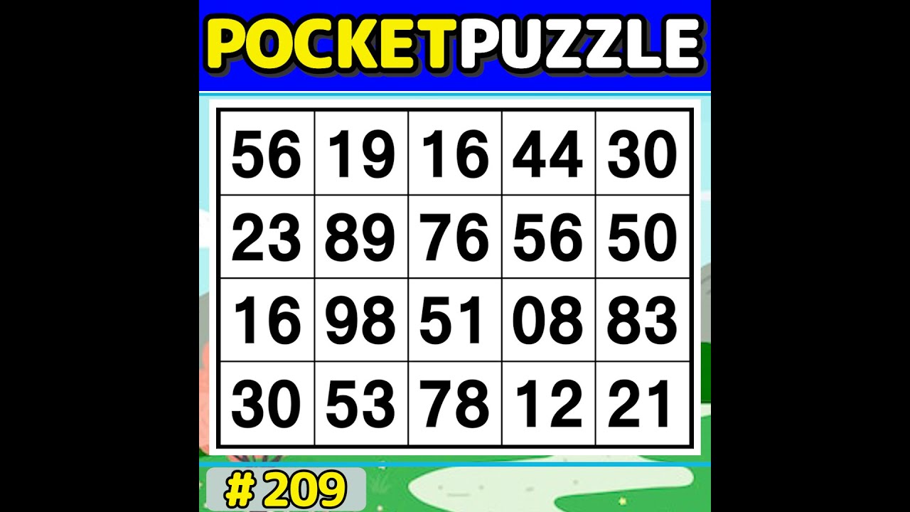 【Pocket Puzzle】 Perfect for daily brain exercises! 《Number Search|Brain ...