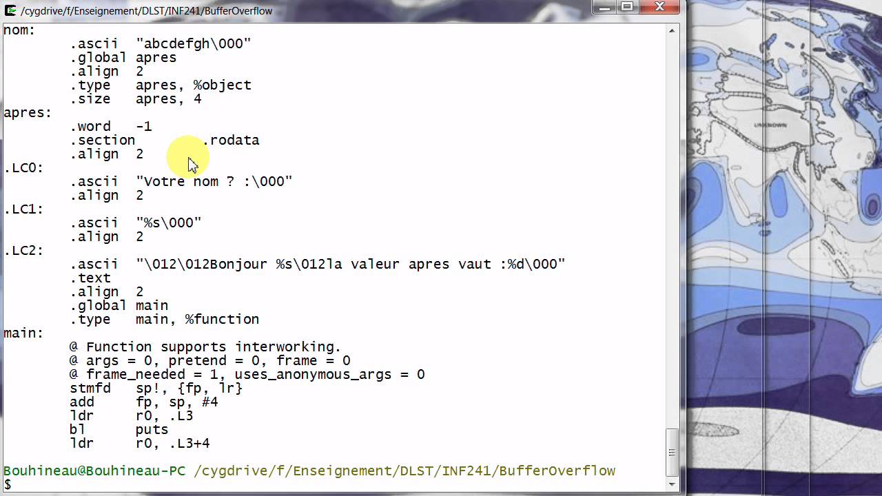 Dépassement de tampon, exemple et explication, en C et en Assembleur ...